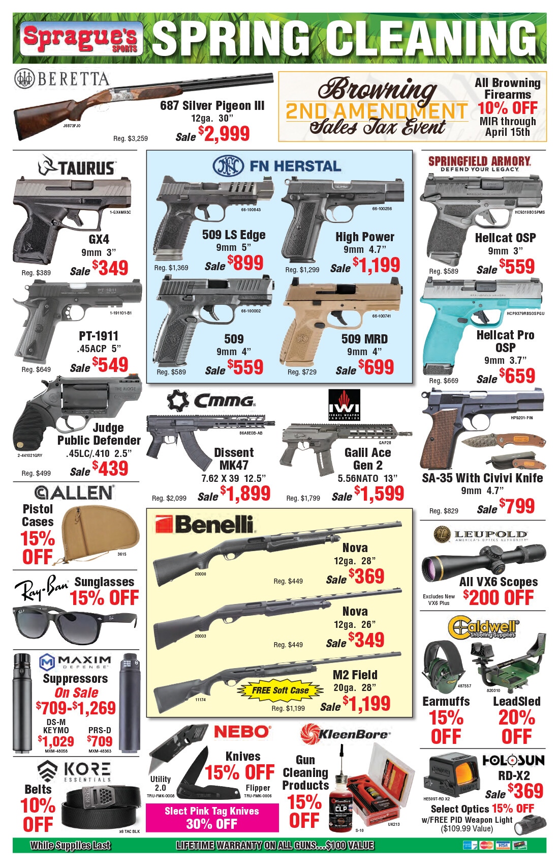 Spring Cleaning Sale! - Sprague's Sports - Gun Store, Indoor Shooting Range, and CCW in Yuma, AZ