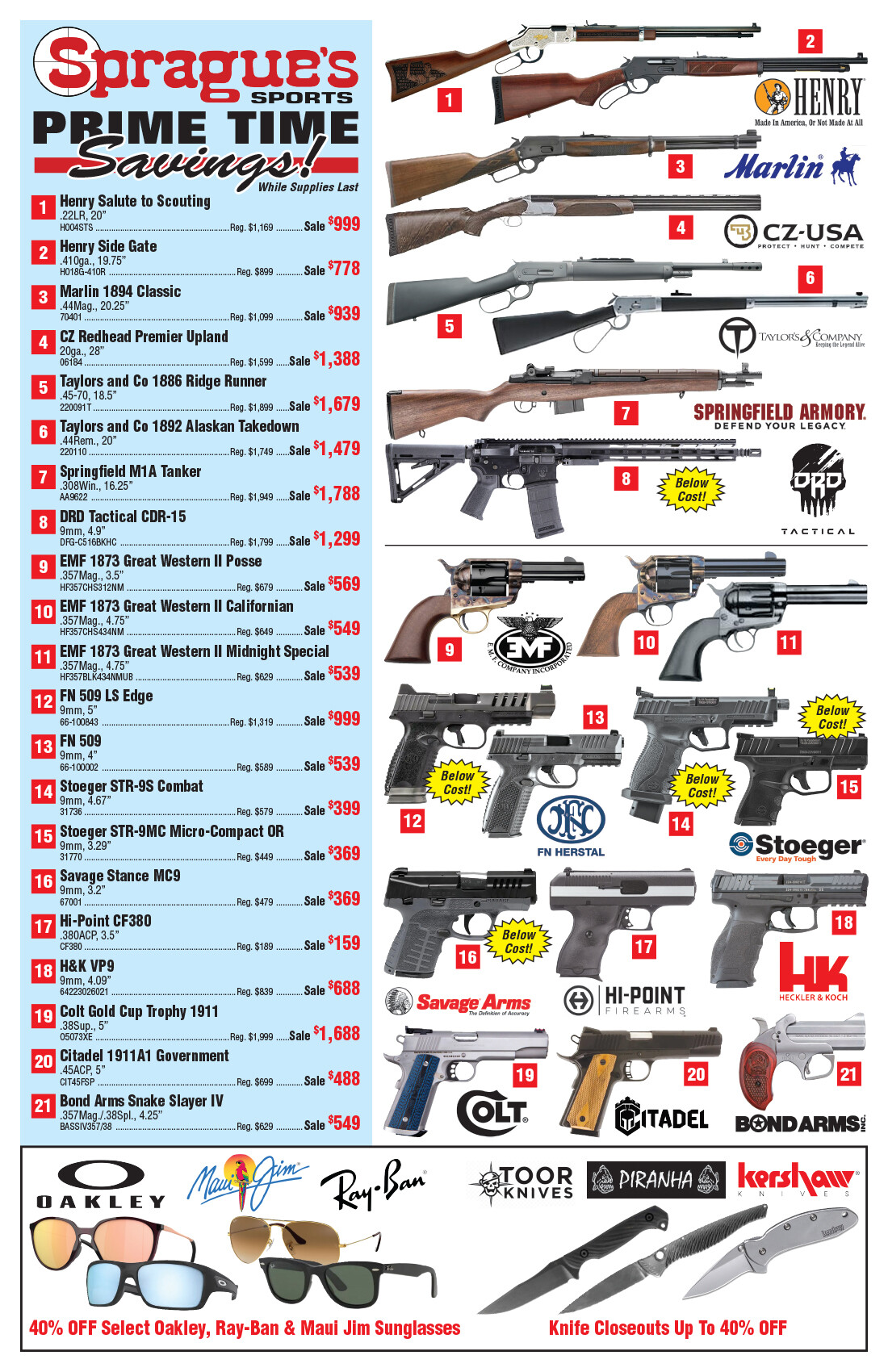 Prime Time Saving Flyer - Sprague's Sports - Gun Store, Indoor Shooting ...