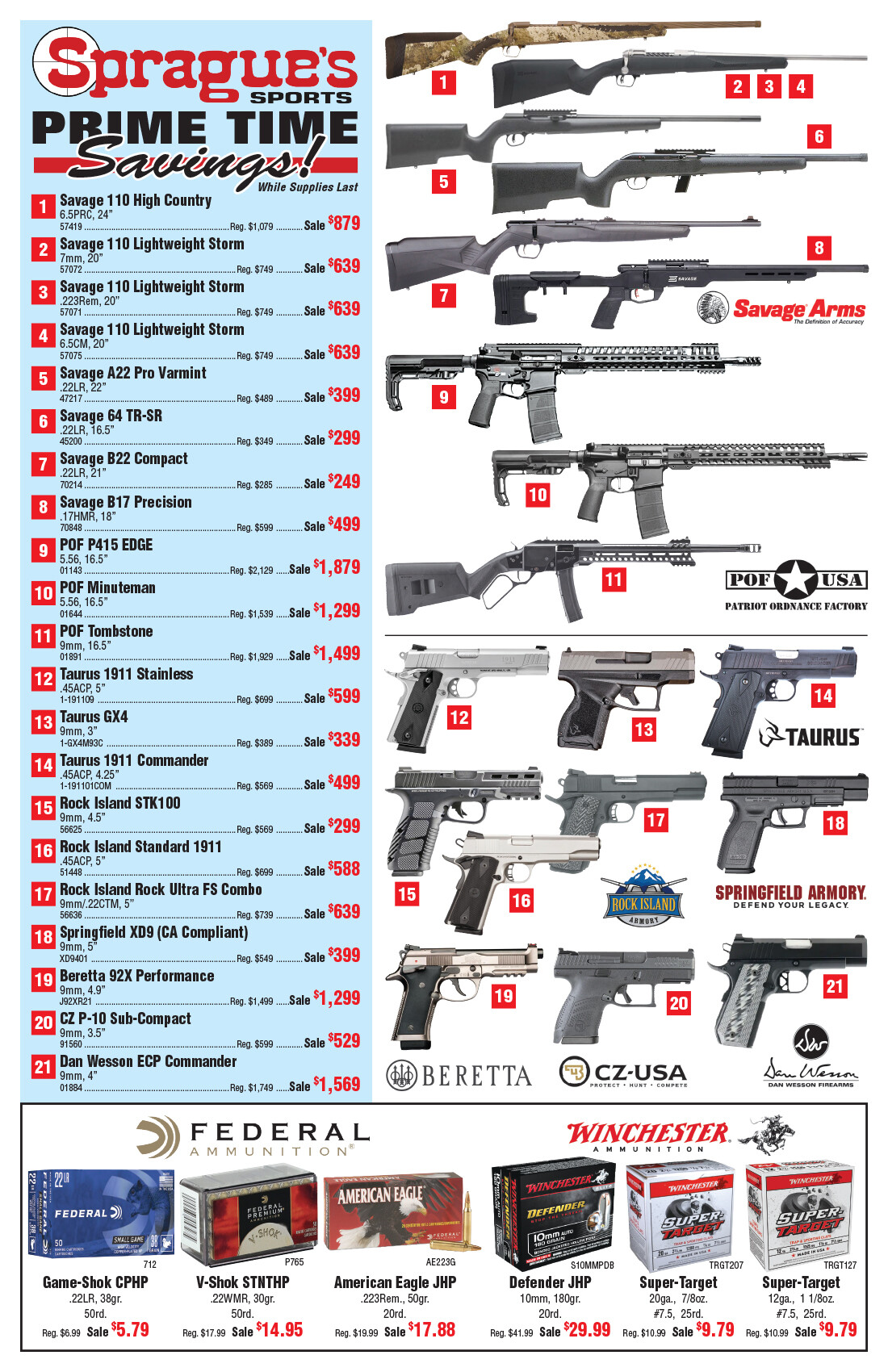 Prime Time Saving Flyer - Sprague's Sports - Gun Store, Indoor Shooting ...