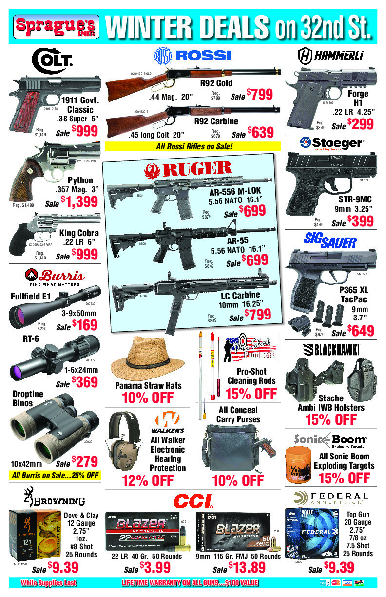Winter Deals Are Heating Up at Sprague’s Sports! - Sprague's Sports - Gun Store, Indoor Shooting ...