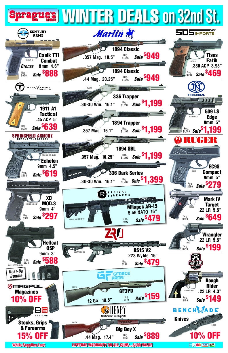 Winter Deals Are Heating Up at Sprague’s Sports! - Sprague's Sports - Gun Store, Indoor Shooting ...